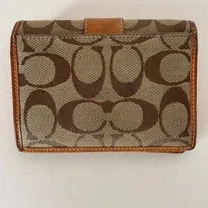 Coach | Bags | Coach Signature Canvas Leather Bifold Wallet | Poshmark